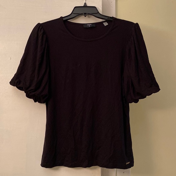Tahari | Tops | Tahari Black Beautiful Lined Sleeves Body Contour Logo ...